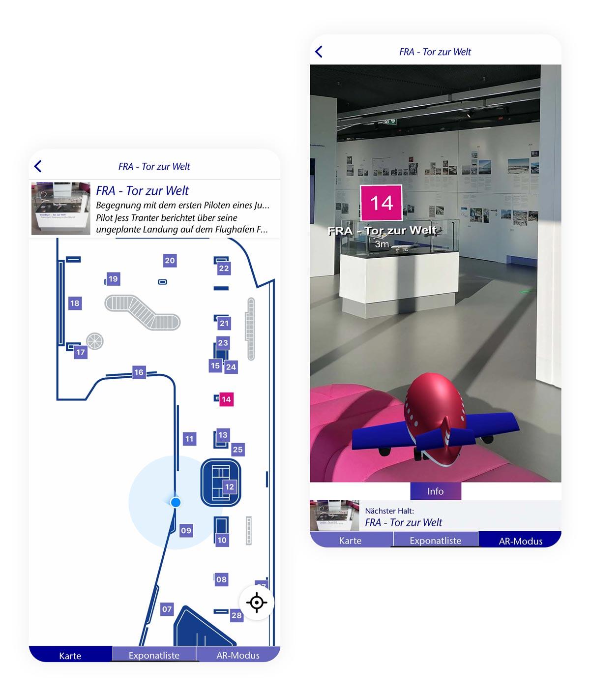 AR-Navigation im Besucherzentrum Fraport | www.ar-explorer.com